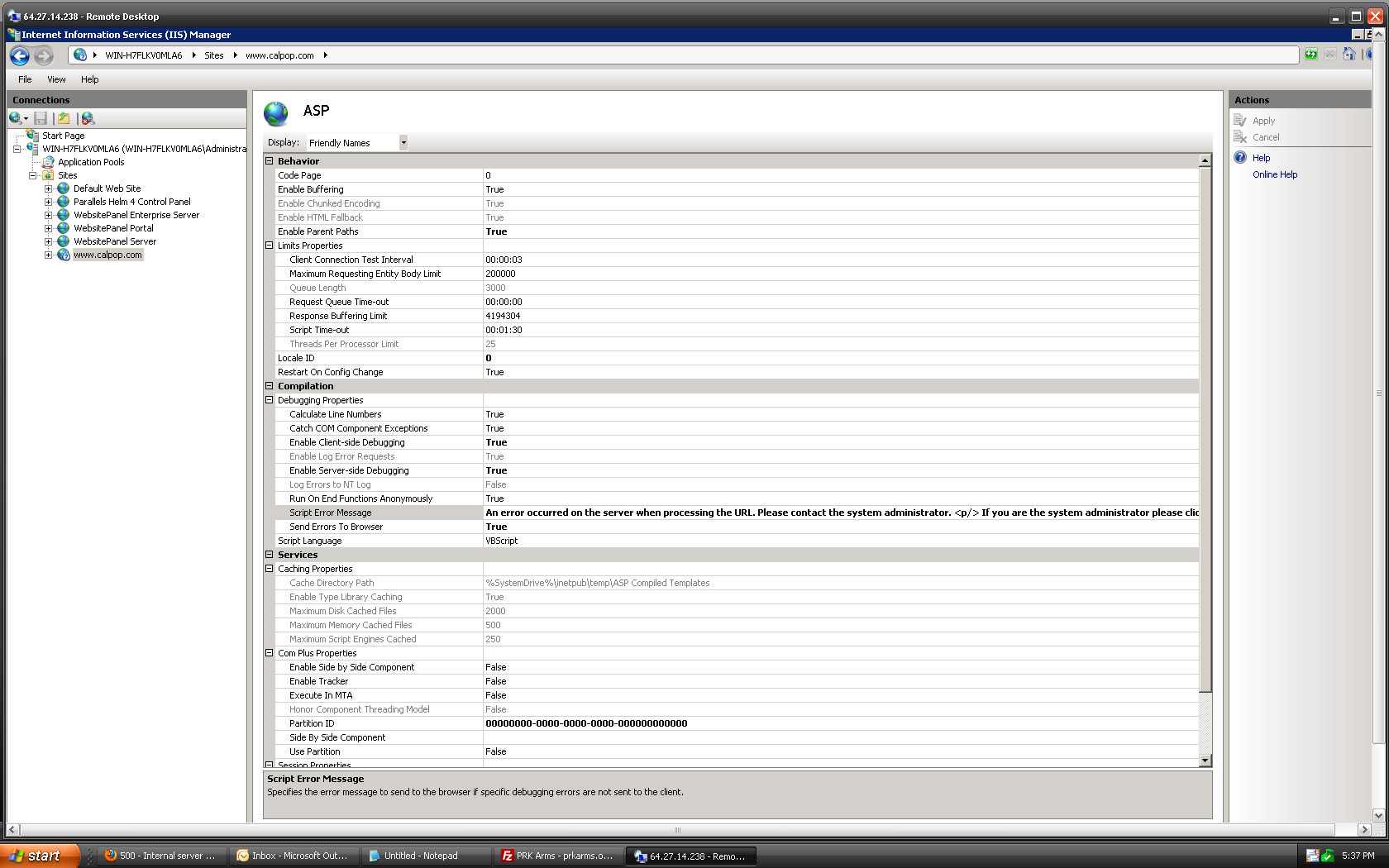 500 - Internal Server Error (friendly error messages) : The Official ...